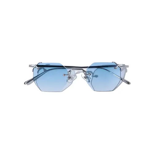 COSSINO Mykono Rimless Hexagon Sunglasses - Blue