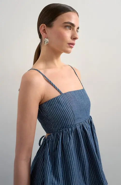 Topshop Pinstripe Denim Strappy Cami