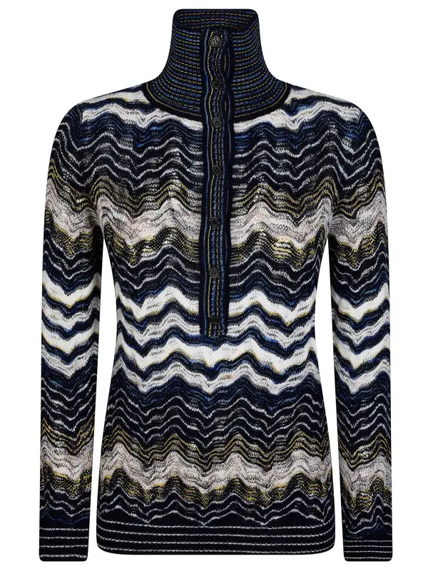 Missoni High-neck Long-sleeve Sweater - Blu
