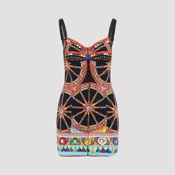 Dolce & Gabbana Carretto Charmeuse Mini Dress