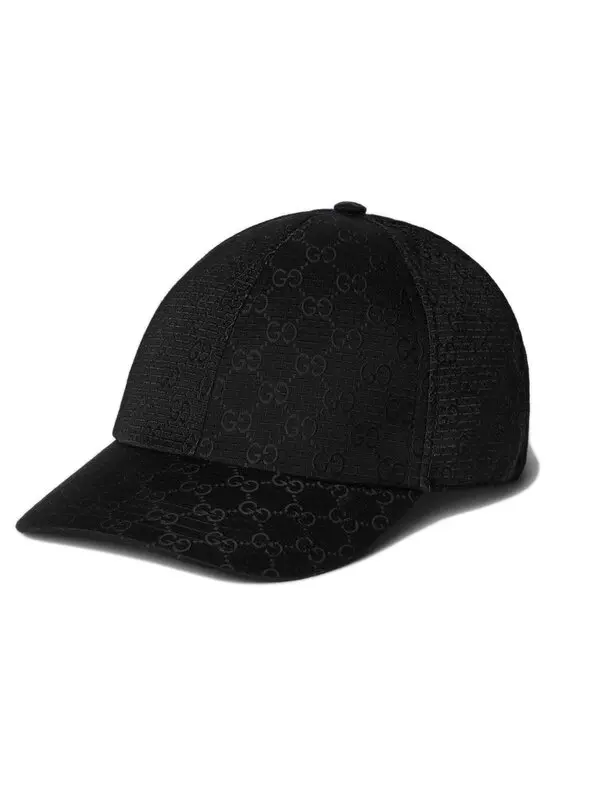 Gucci Cotton-lined Baseball Cap With Monogrammed Pattern - Nero