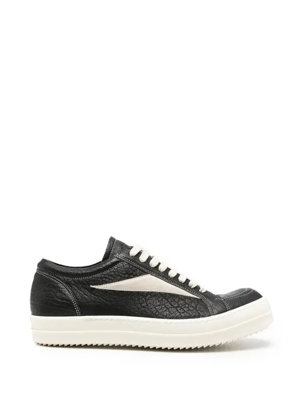 Rick Owens Leather Low-top Sneakers With Platform Sole - Nero