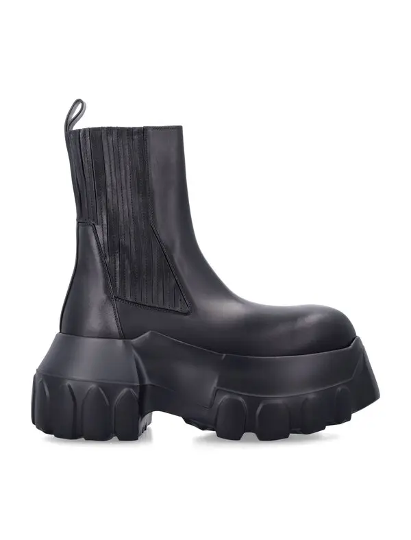 Rick Owens Chelsea Boots With Platform Sole - Nero