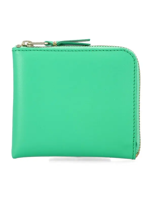 Comme Des Garçons Mini Zip-around Leather Wallet - Verde