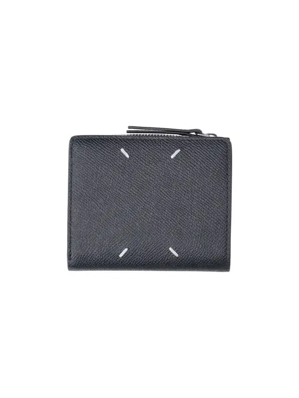 MAISON MARGIELA Bovine Leather Wallet With Brass & Zinc Hardware - Black