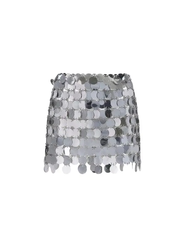Rabanne Sculptural Skirt With Steel-inspired Drape - Silver