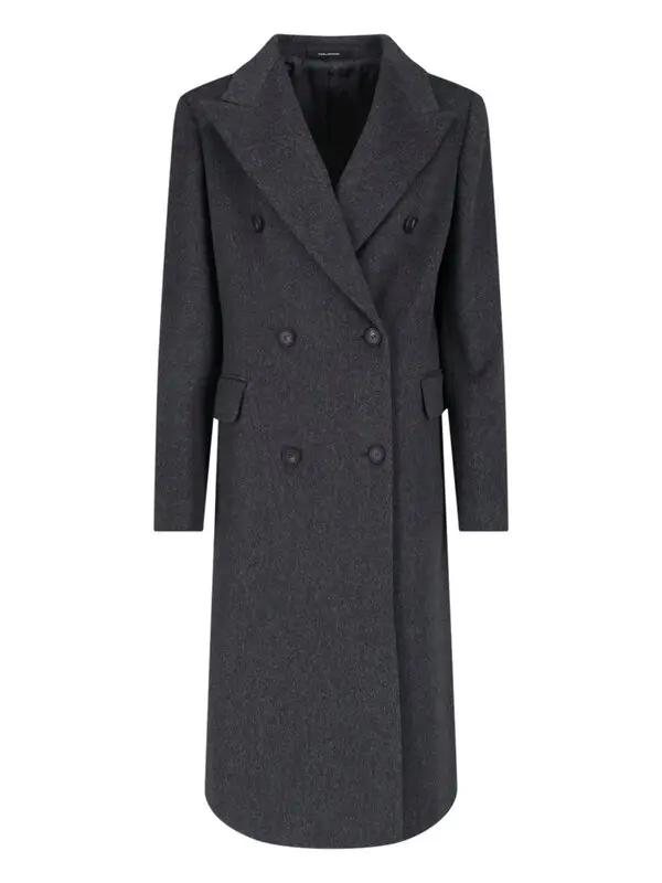 Tagliatore Double Breasted Tailored Jacket In 100% Virgin Wool - Grey