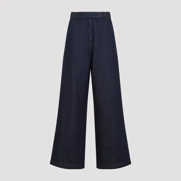 Dries Van Noten Straight-leg Cotton Denim Pants - Blue