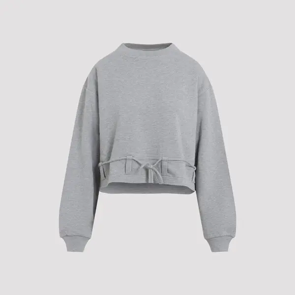 Dries Van Noten Cotton Sweatshirt With Drawstring Detail - Grey