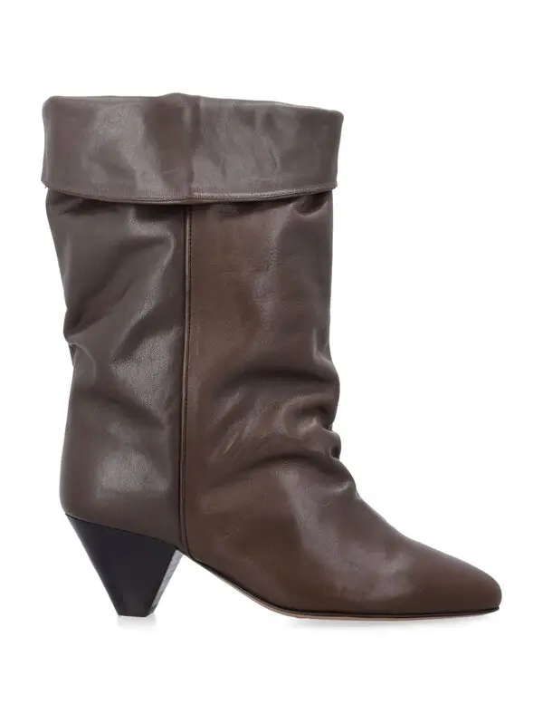 Isabel Marant Étoile Calfskin Western-style Pointed-toe Boots - Dark Bronze