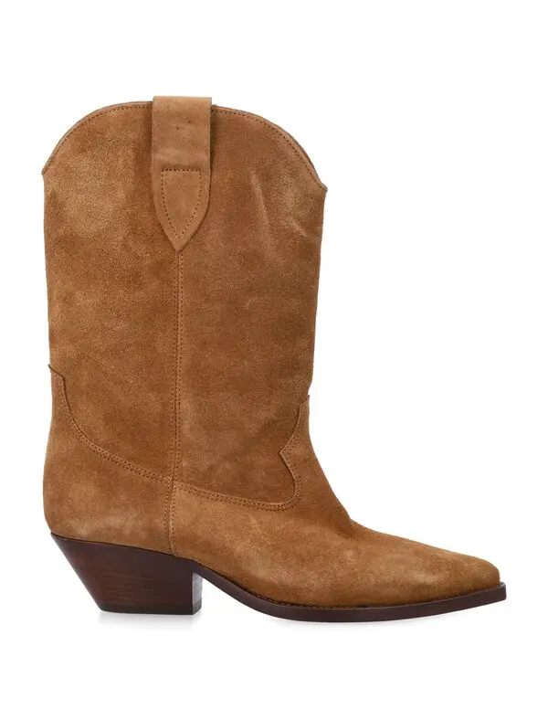 Isabel Marant Étoile Duerto Suede Cowboy Boots With Pointed Toe And Cuban Heel - Cognac