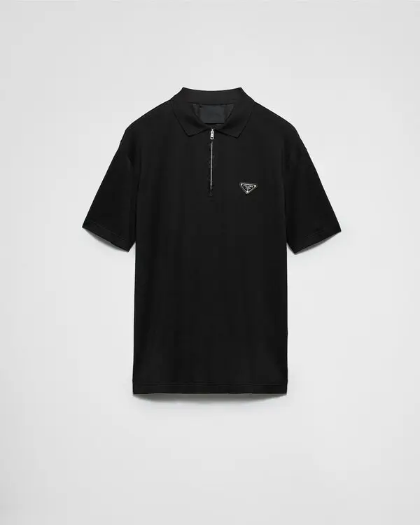 Prada Cotton Polo Shirt - Nero