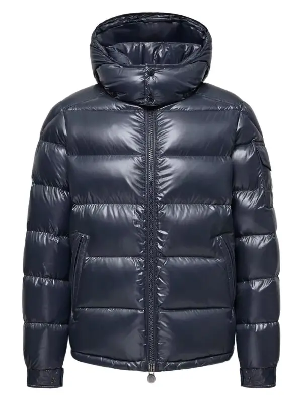 Moncler Down-filled Hooded Puffer Jacket With Detachable Hood And Drawstring Hem - Blu