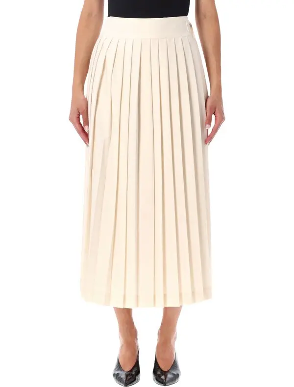 RÓHE Plissé Wool-blend Wrap Mini Skirt With Belted Detail - Bianco