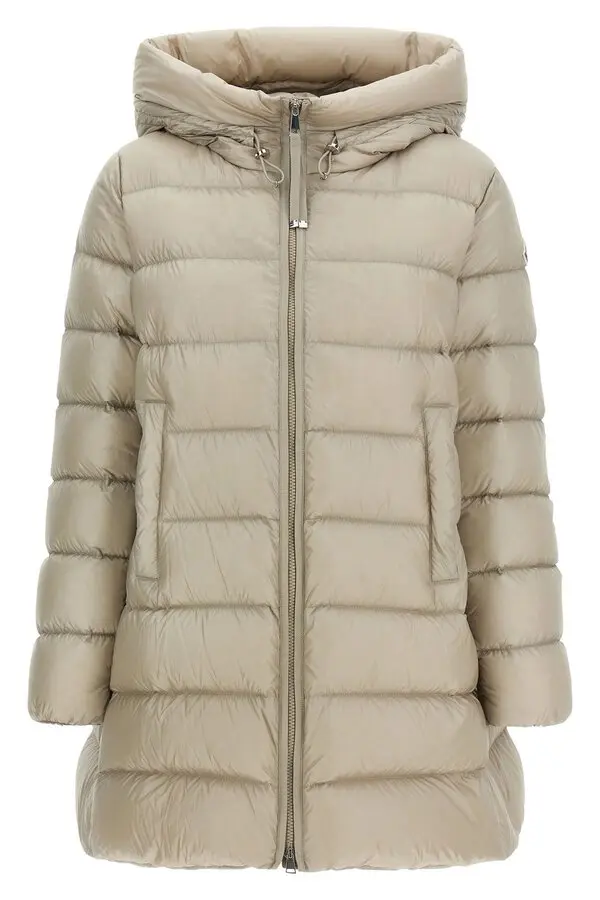 Moncler Water-repellent Down Puffer Coat With Adjustable Hood - Grigio