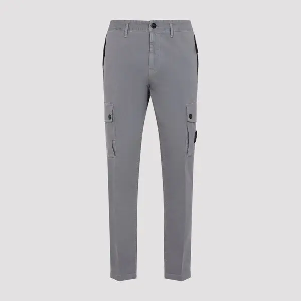 Stone Island Regular & Straight-leg Cotton Trousers - Grey