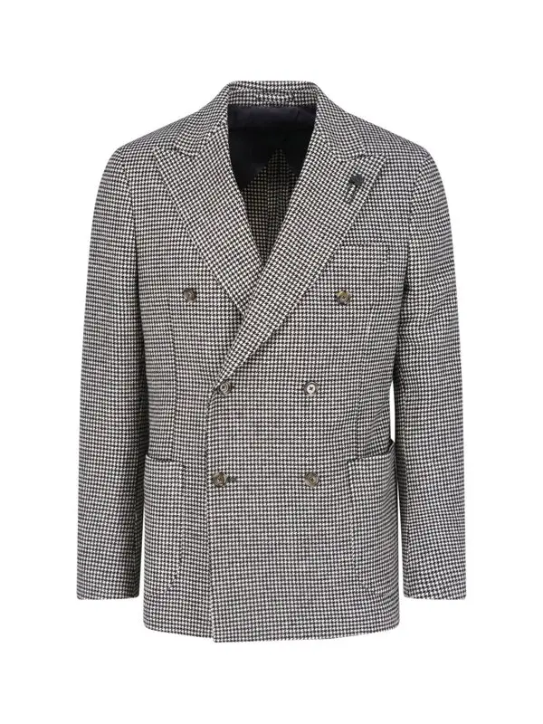 LARDINI Wool-blend Stretch Jacket - Grey