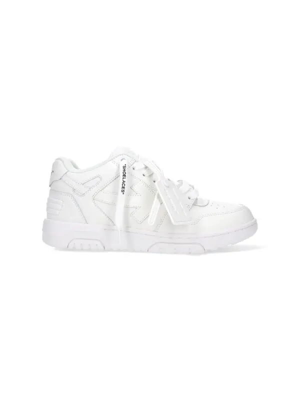 Off-White Low Top Lace Up Sneakers - White