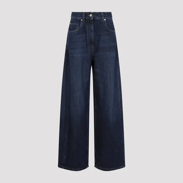 Brunello Cucinelli Barrel Leg Denim Jeans - Blue