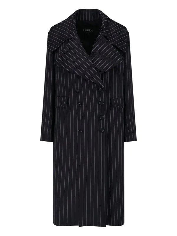 DONDUP Pinstripe Virgin Wool Blend Double-breasted Blazer