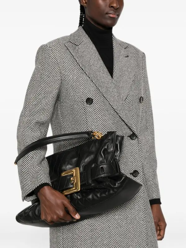 Balmain Medium Leather Tote With Buckle Detail