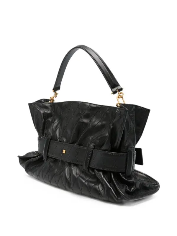 Balmain Medium Leather Tote With Buckle Detail