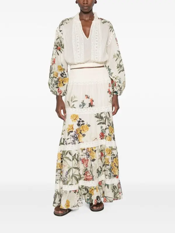 Alice + Olivia Stevie Printed Maxi Skirt