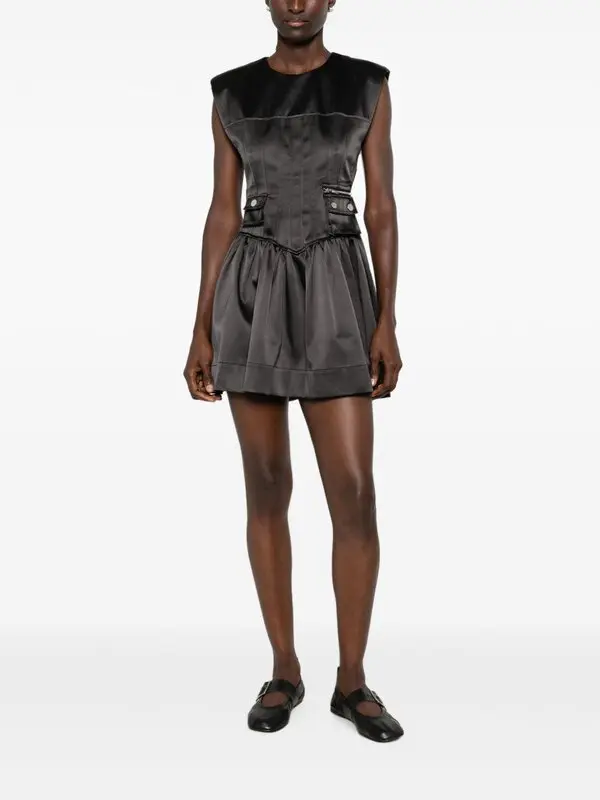 GANNI Corset Mini Dress With Zip Details