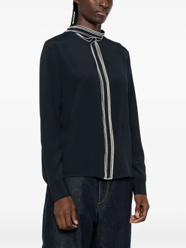 Fabiana Filippi Silk Blend Shirt With Tie Detail