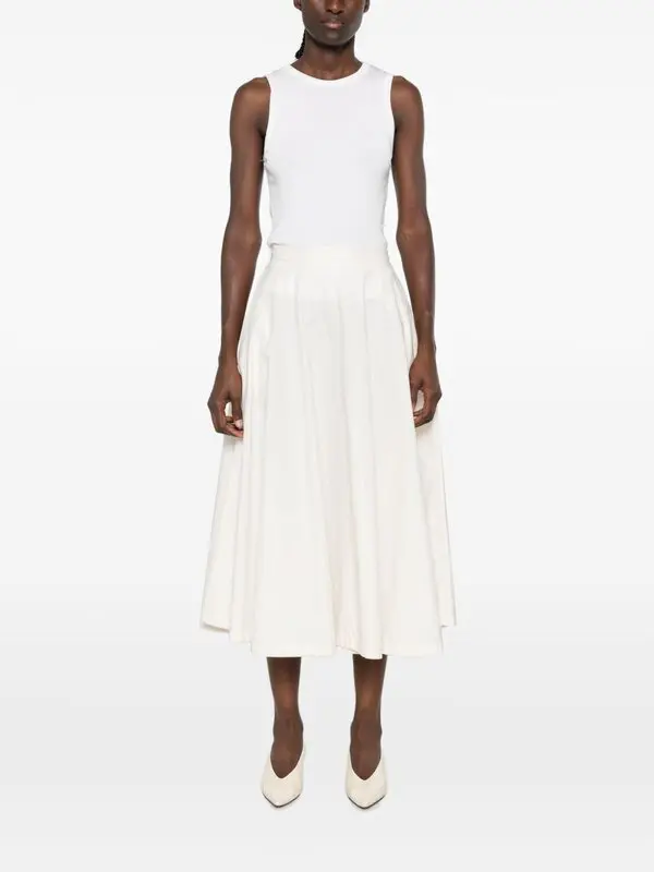 WHITE SAND Cotton Full Length Skirt