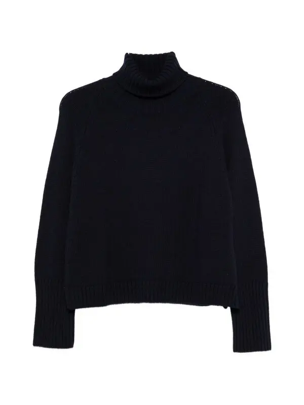 BASE Wool Turtle-neck Sweater - Blue