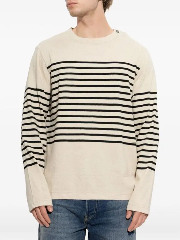 Emporio Armani Striped Linen Blend Jumper