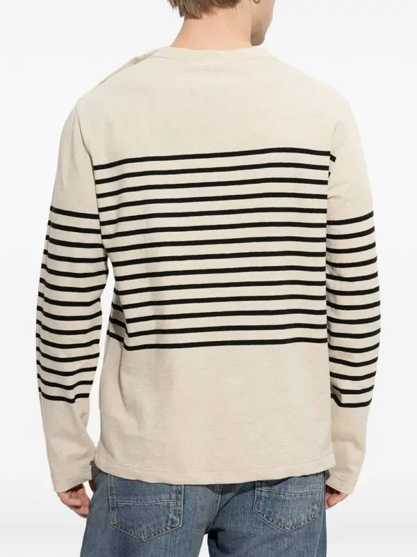 Emporio Armani Striped Linen Blend Jumper