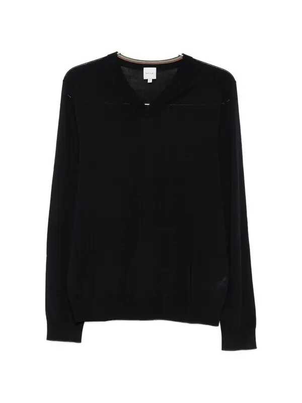 Paul Smith Wool V-necked Sweater - Blue