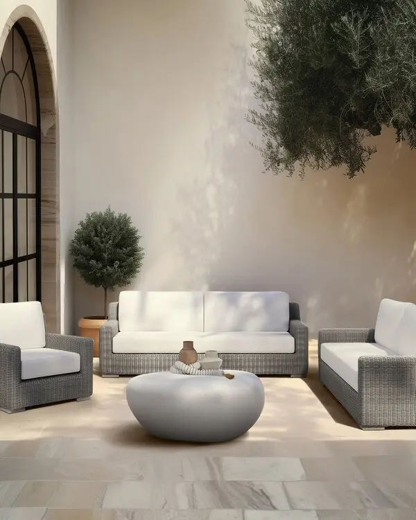 Quince Classic All-weather Wicker Outdoor Lounge Chair - Grey Weave