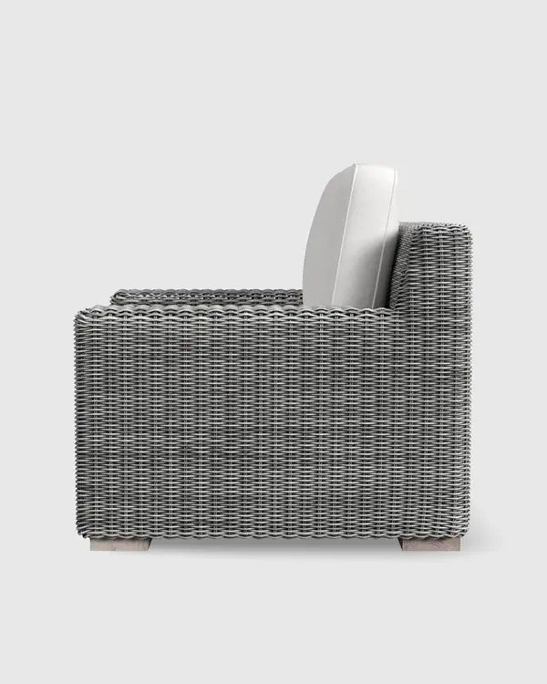 Quince Classic All-weather Wicker Outdoor Lounge Chair - Grey Weave