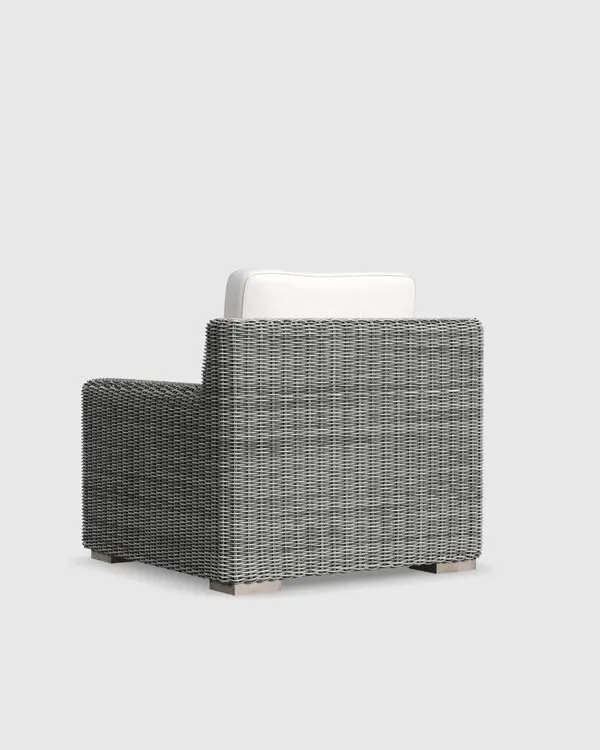 Quince Classic All-weather Wicker Outdoor Lounge Chair - Grey Weave