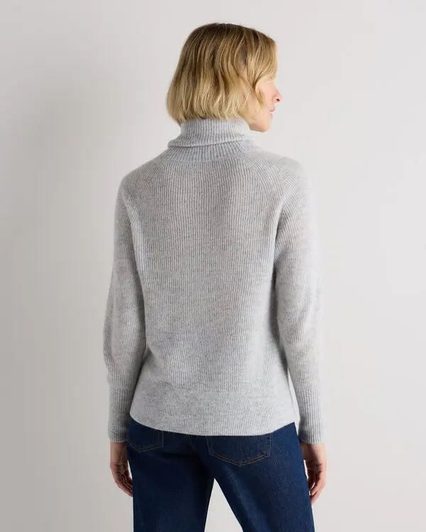 Quince Lightweight Baby Alpaca Turtleneck Sweater - Mist Grey