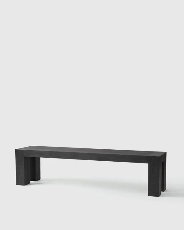 Quince Reclaimed Oak Parsons Dining Bench - Black