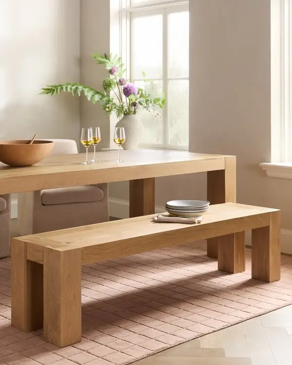 Quince Reclaimed Oak Parsons Dining Bench - Black