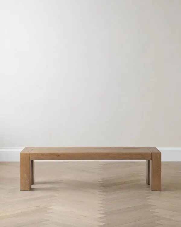 Quince Reclaimed Oak Parsons Dining Bench - Cafe Brown