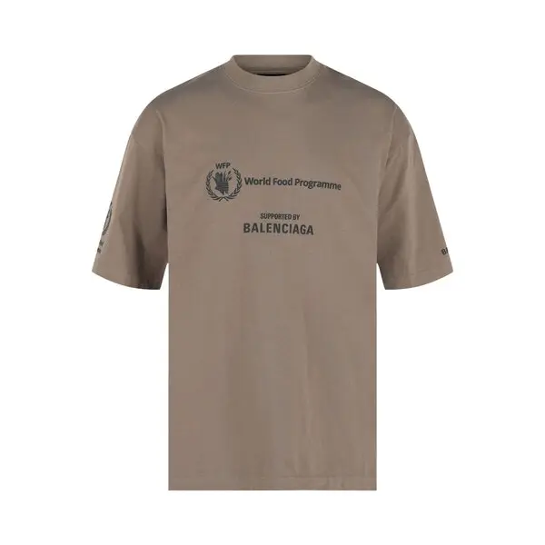 Balenciaga World Food Programme Crewneck T-shirt 'taupe/black - Tan