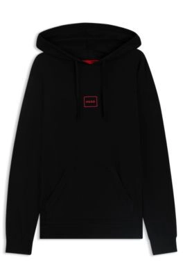 Hugo Relaxed-fit Hoodie In Stretch Cotton With Logo Print