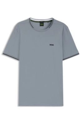 BOSS Stretch-cotton T-shirt With Stripes And Logo