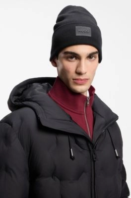Hugo Cotton Beanie With Logo Label
