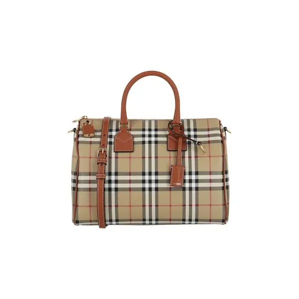 Burberry Medium Check Bowling Bag 'vintage Check/briar - Brown