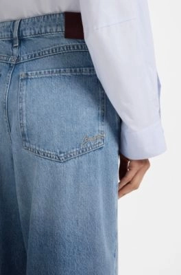 BOSS Mid-rise Cropped Relaxed Fit Jeans