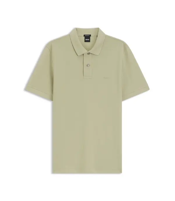 BOSS Pallas Polo Shirt In Cotton Piqué With Embroidered Logo - Khaki