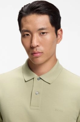 BOSS Pallas Polo Shirt In Cotton Piqué With Embroidered Logo - Khaki