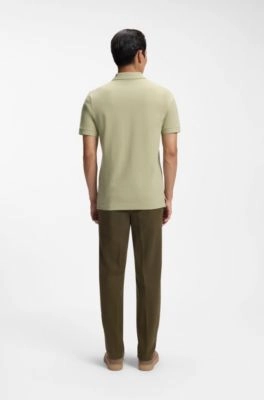 BOSS Pallas Polo Shirt In Cotton Piqué With Embroidered Logo - Khaki